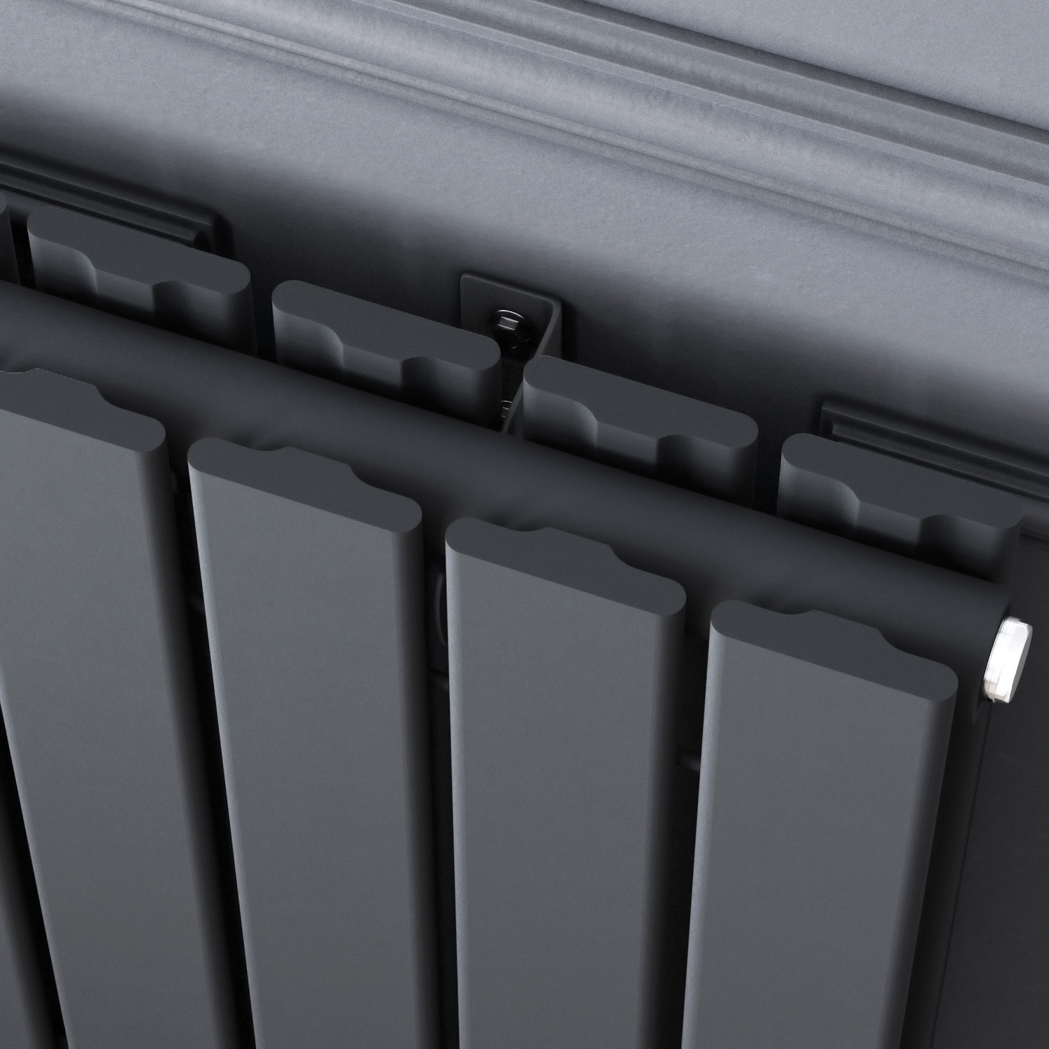 Anthracite Vertical Radiator 1600 Double Grey Flat Panel Tall Heating ...