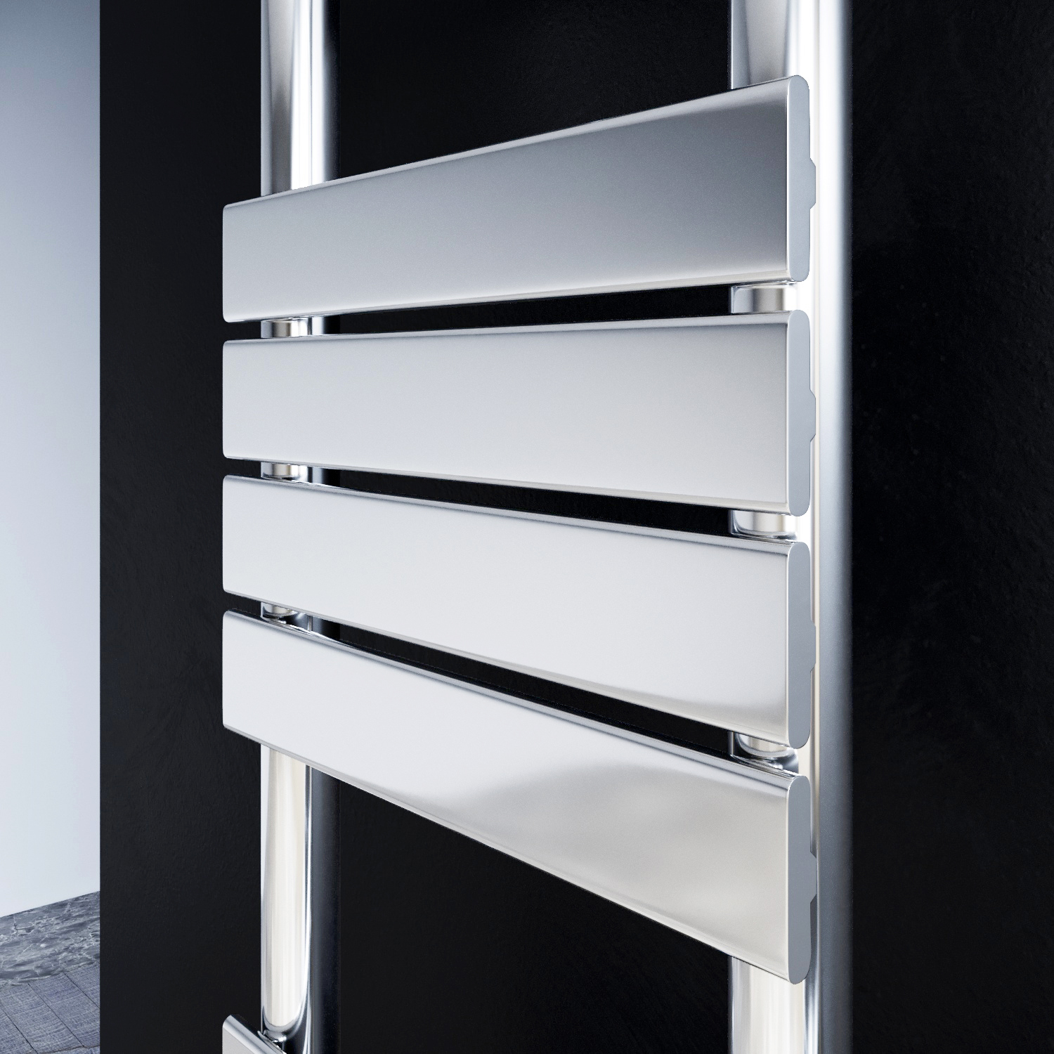 Towel Rail Radiator Designer Flat Panel Heated Bathroom Chrome 1600 x ...
