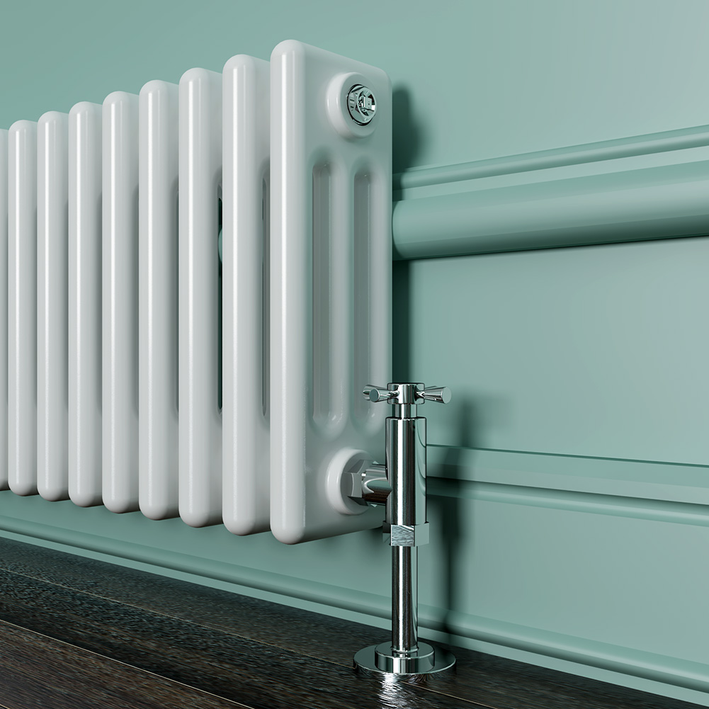 Traditional Radiator Cast Iron Style 3 Column White Vertical Horizontal ...