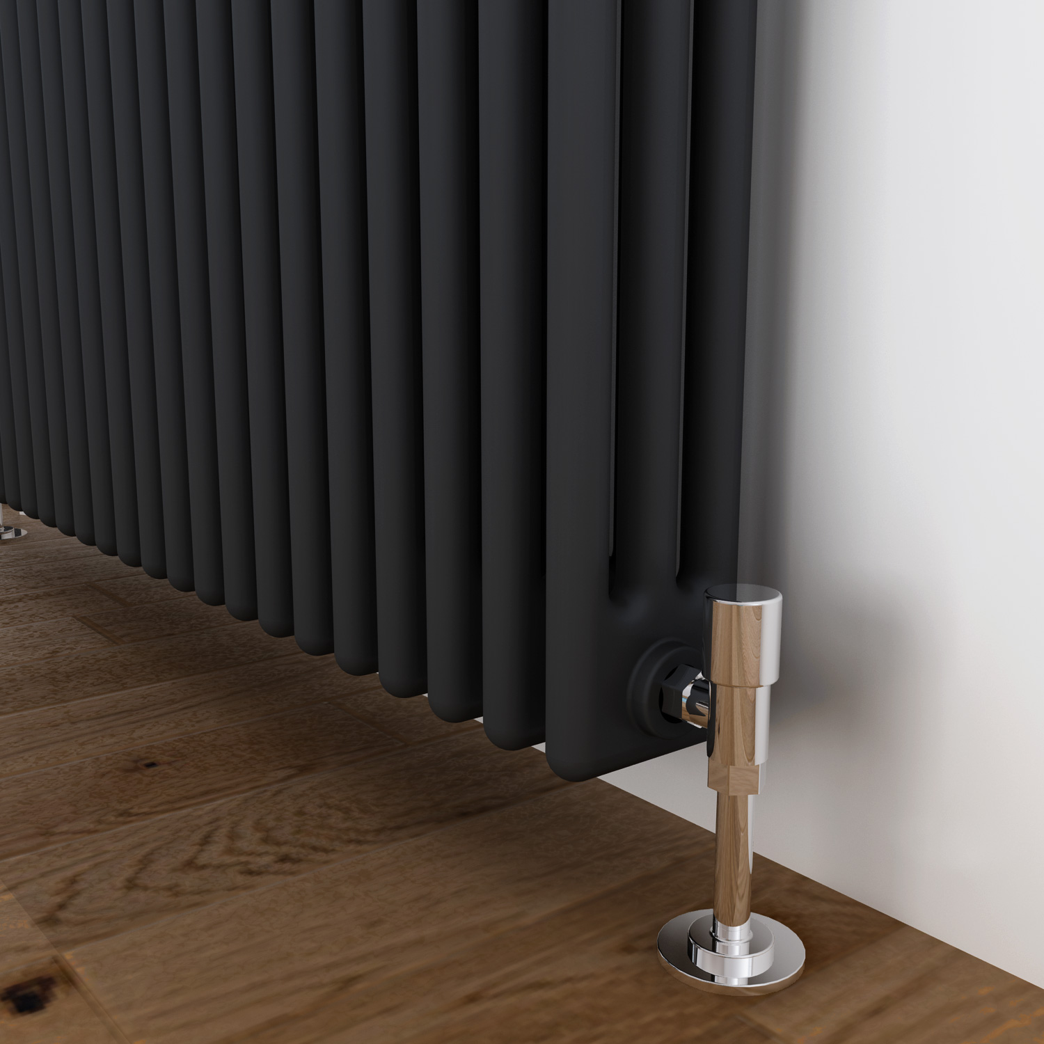 Traditional 3 Column Radiator Anthracite Horizontal Cast Iron Style Rad ...