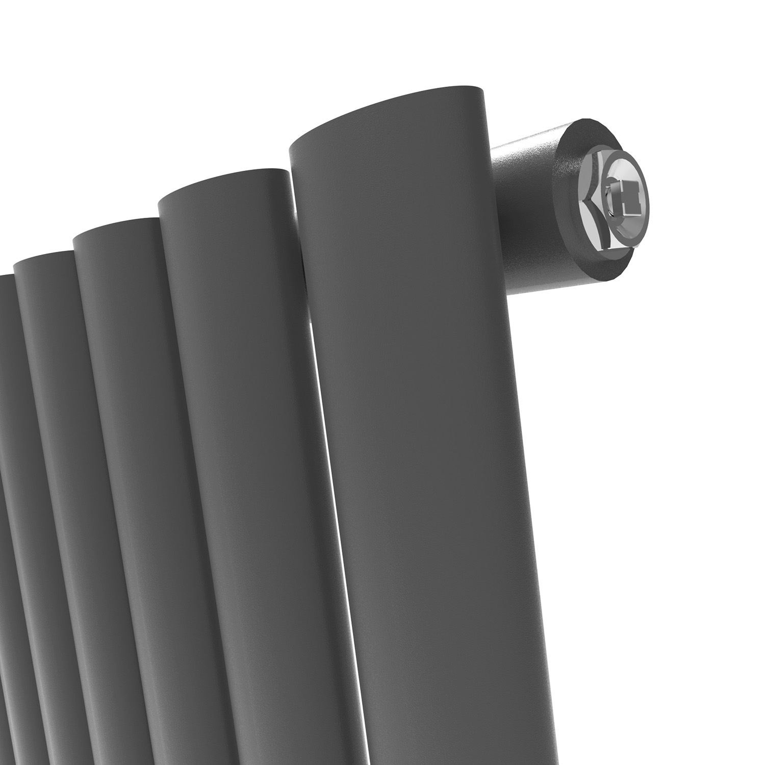Vertical Designer Radiator 1800 x 480mm Anthracite Oval Column Single ...