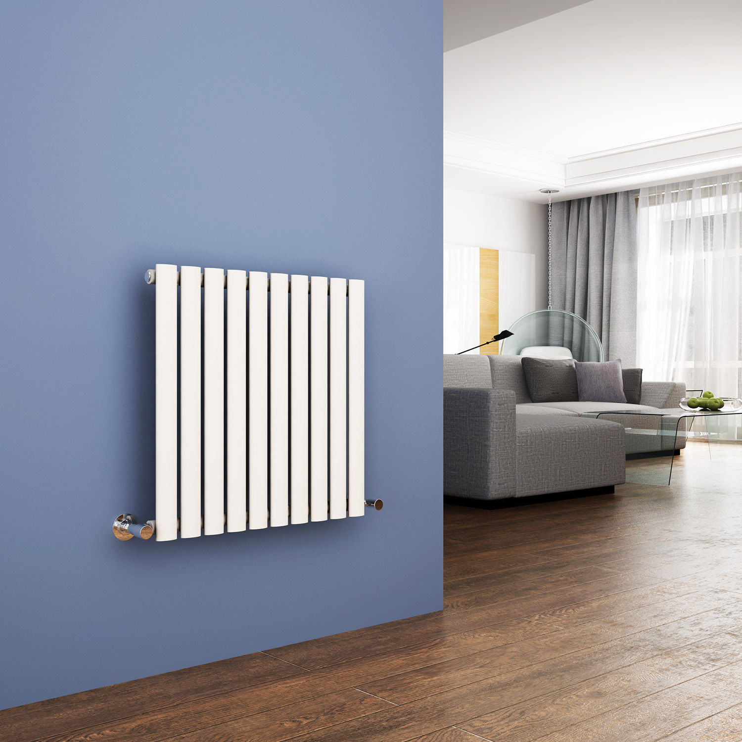 Horizontal Designer Radiators Oval Column Flat Panel Central Heating ...