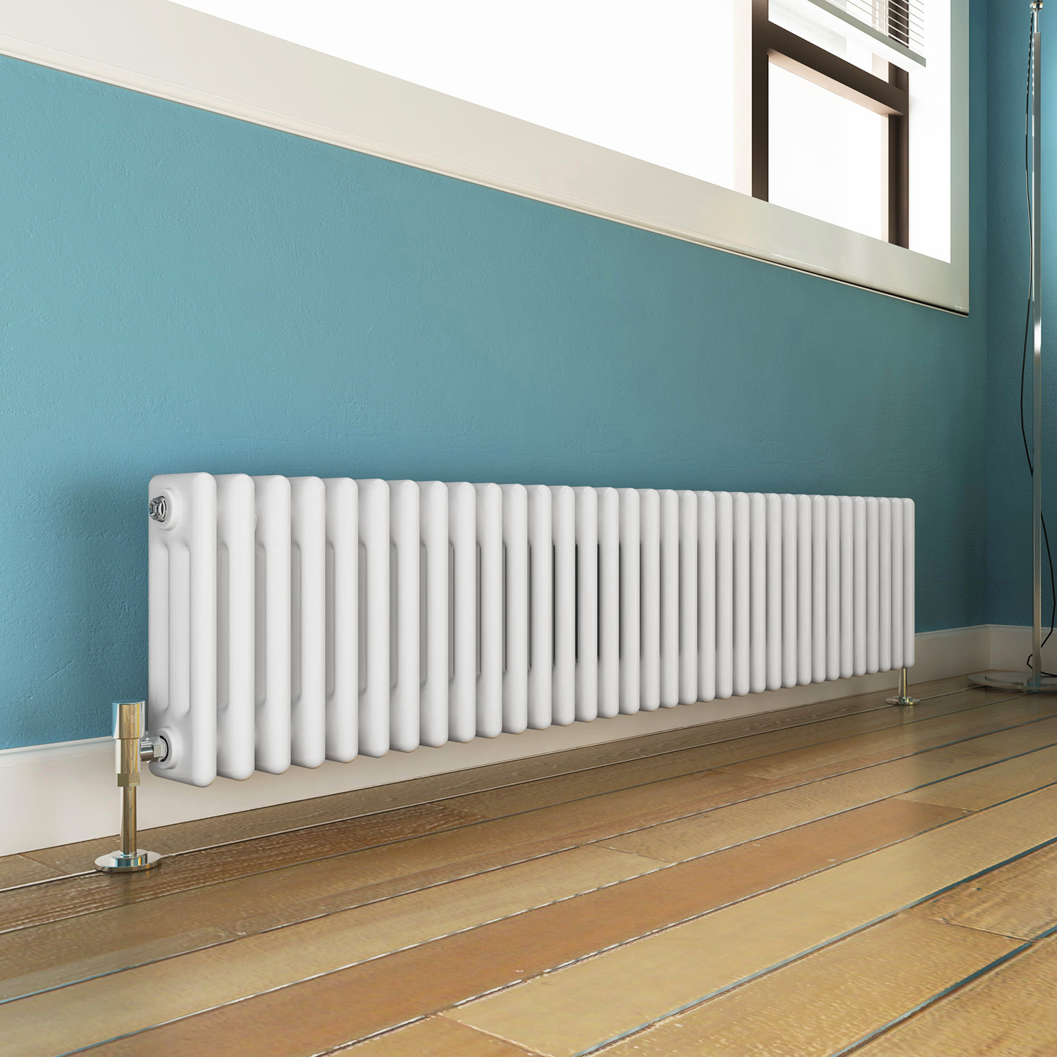 WHITE TRADITIONAL RADIATORS Horizontal 2/3 Column Cast Iron Style UK ...