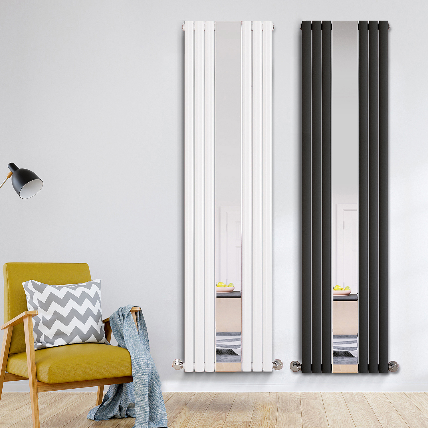 ELEGANT 1800x500mm Anthracite Vertical Radiator Single Oval Column Tall ...